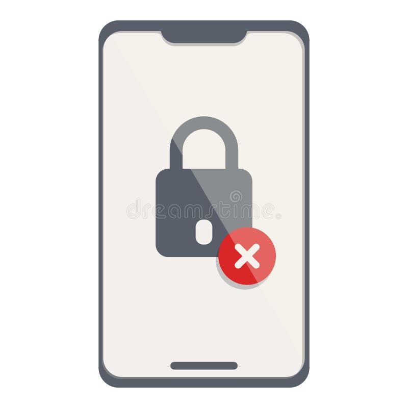 Blocked User Phone Icon Cartoon Vector. Safety Error Stock Vector ...