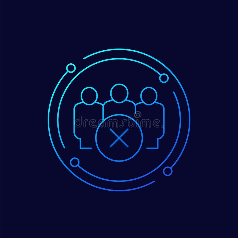 Blocked Users Icon, Linear Design Stock Vector - Illustration of fraud ...