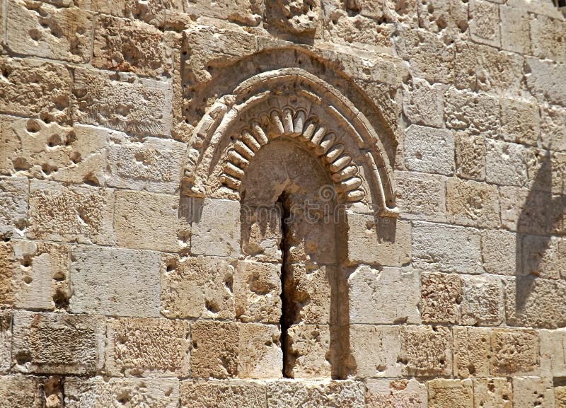 Blocked Window in Jerusalem Stock Photo - Image of history, abstract ...