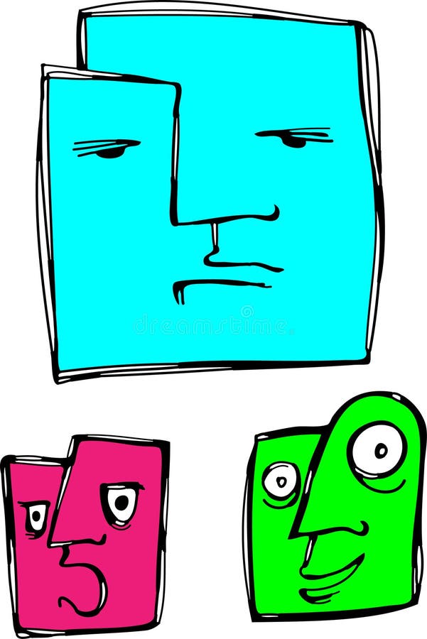 Blockheads stock vector. Illustration of smiling, happy - 11459361