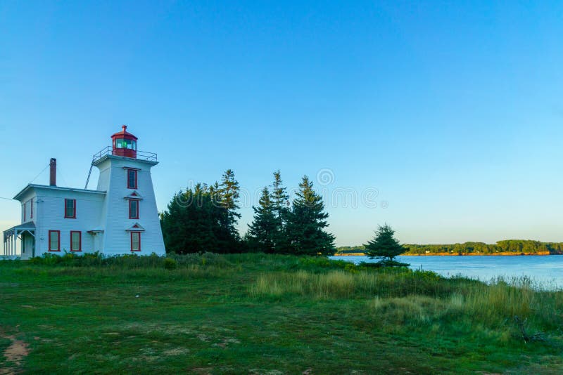 Blockhouse Point Lighthouse, PEI Stock Photo - Image of coastal, north ...