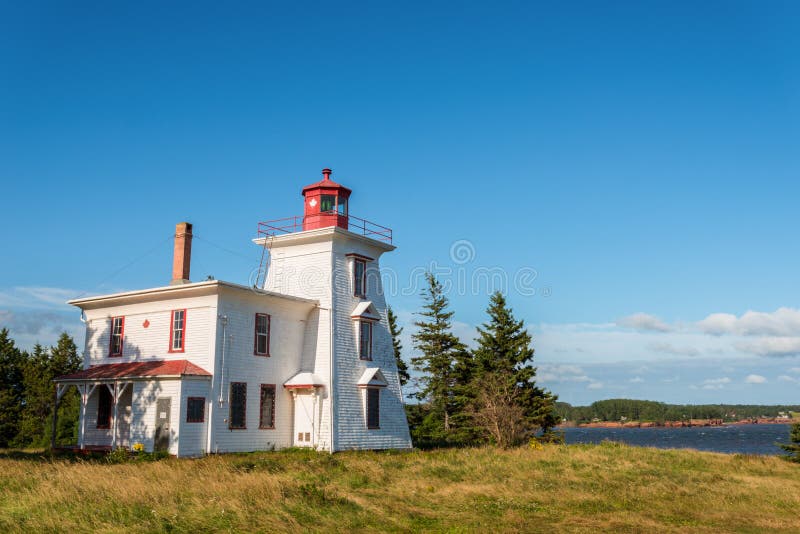 Blockhouse Point Lighthouse Stock Image - Image of harbour, landscape ...