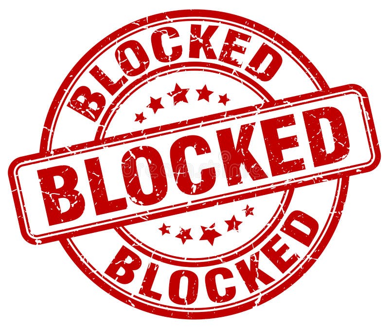 Blockierter roter Stempel stock abbildung. Illustration von getrennt ...