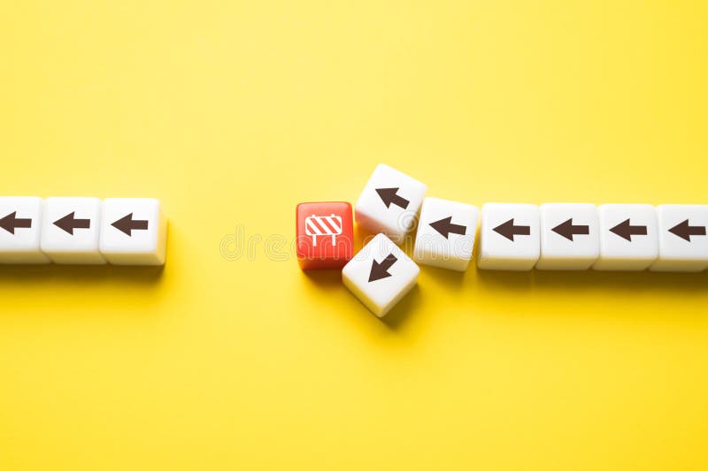 Blocking the Further Course of the Process Path. Stop Work. Being ...