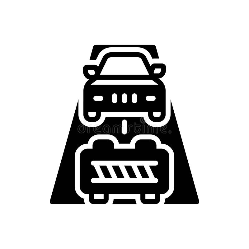 Black Solid Icon for Blocking, Restrain and Close Stop Stock Vector ...