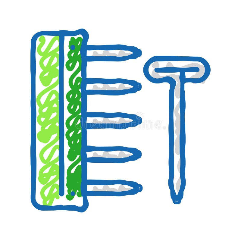 Blocking Pins Knitting Wool Icon Doodle Illustration Stock Vector ...