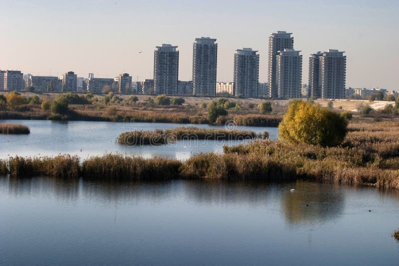 Pit Vacaresti or Delta Park in Bucharest, Romania. Stock Image - Image ...