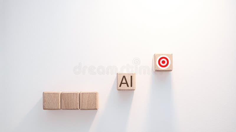 Blocks with AI and Target Icons. the Way To the Goal Stock Photo ...