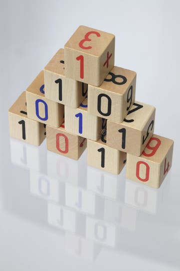 Blocks with binary code stock image. Image of composition - 12262177