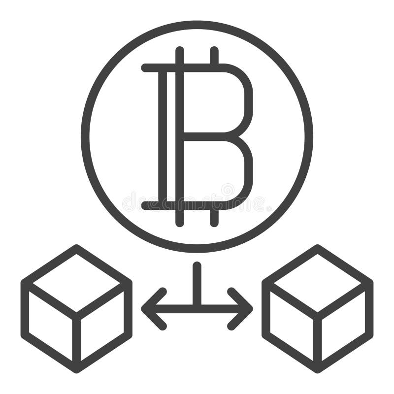 Blocks with Bitcoin Vector Cryptocurrency Outline Icon or Symbol Stock ...