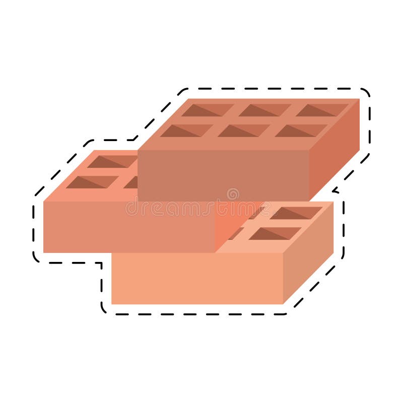 Blocks Brick Construction Tool Design Cut Line Stock Illustration ...