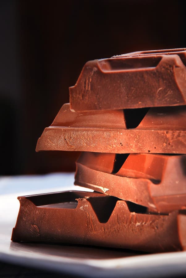 Blocks of Chocolate stock image. Image of slice, stack - 18558799