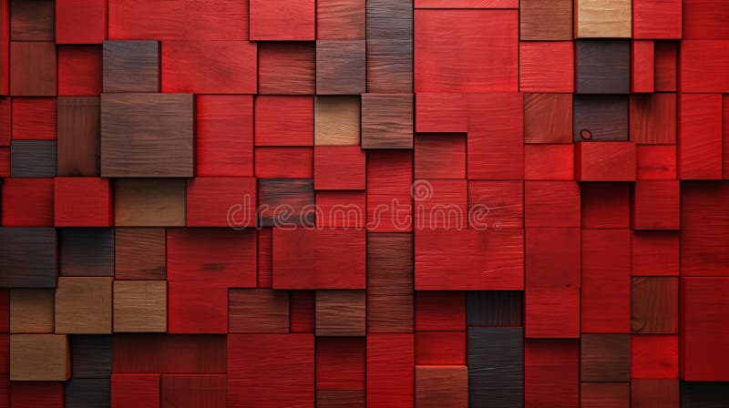 Blocks of Colored Wood on a Red Background Stock Illustration ...