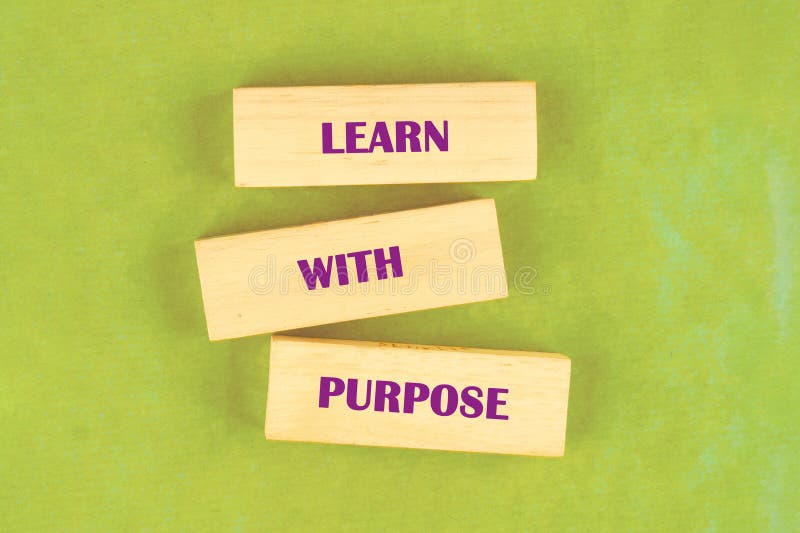 Blocks Display the Phrase Learn with Purpose Against a Vibrant Green ...