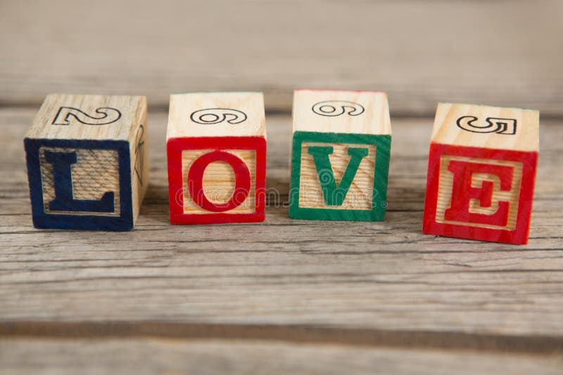 Blocks Displaying Love Message Stock Photo - Image of building, love ...