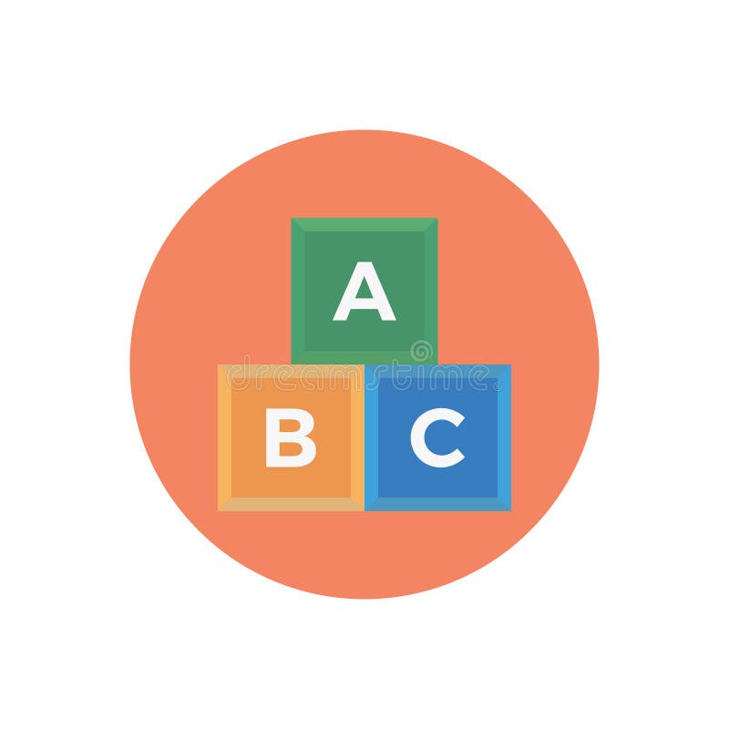 Blocks Vector Flat Color Icon Stock Vector - Illustration of design ...