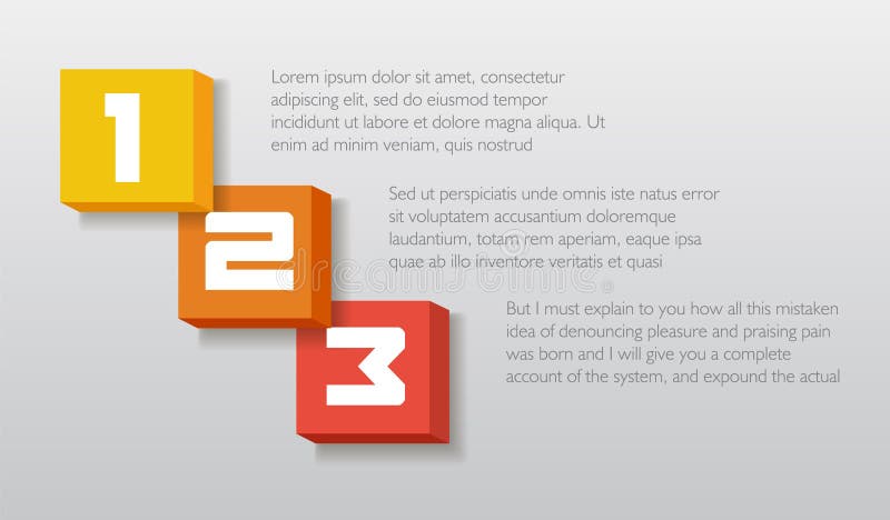Blocks Infographics Element Number Text Template. Vector Illustration ...