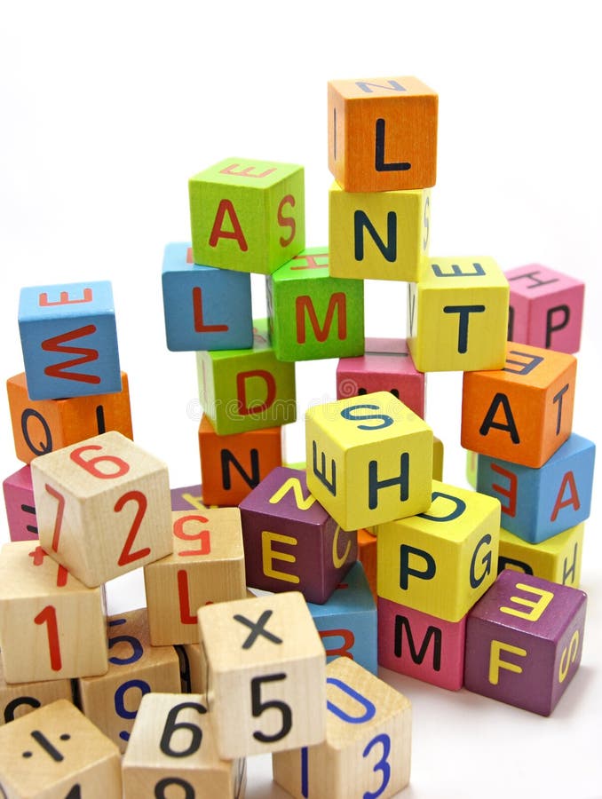 Blocks with Letters and Numbers Stock Photo - Image of play, elementary ...