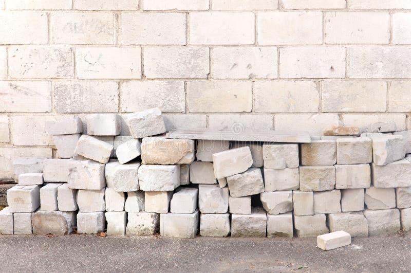 Blocks of Lightweight Cellular Concrete. Stock Image - Image of ...