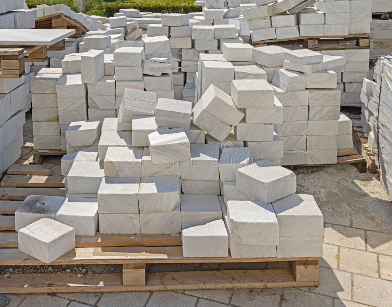 Blocks of Marble Pallet stock image. Image of building - 370822505
