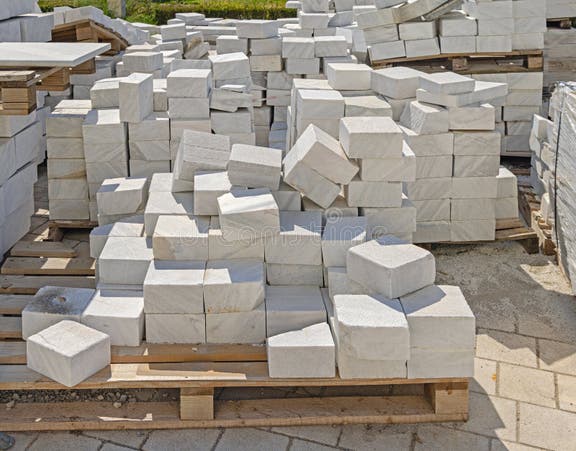 Blocks of Marble Pallet stock image. Image of building - 370822505