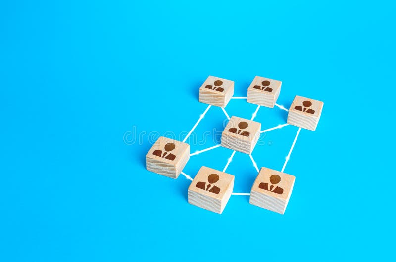 Blocks of People Connected in One Network. Communication and ...