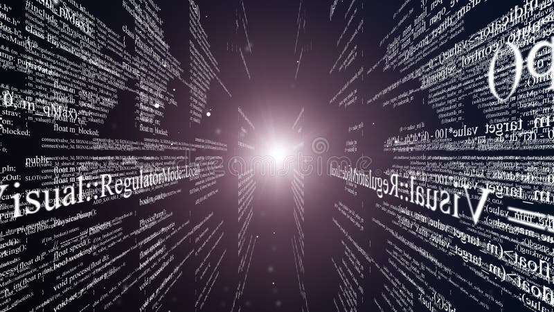 Blocks of Program Code Flying in Virtual Space Divided into Different ...