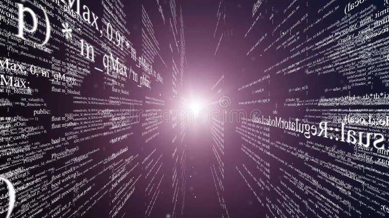 Blocks of Program Code Flying in Virtual Space Stock Video - Video of ...