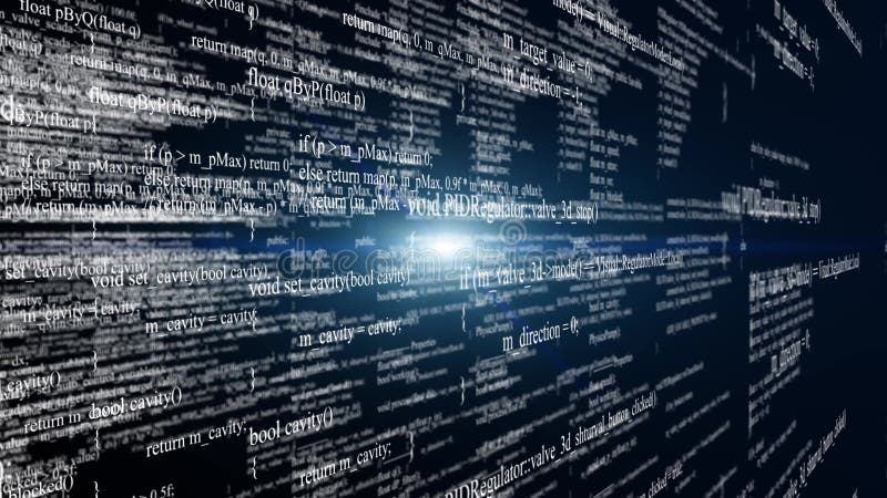 Blocks of Program Code Flying in Virtual Space Stock Video - Video of ...
