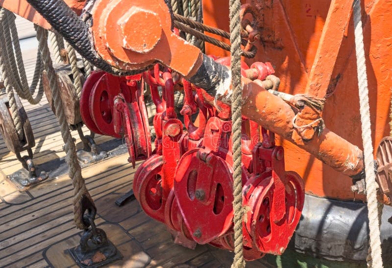 Blocks and rigging stock photo. Image of equipment, port - 44675860