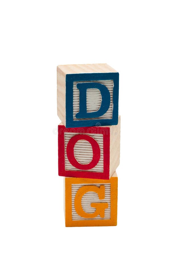 Blocks that Say the Word Dog. Stock Image - Image of colorful, child ...