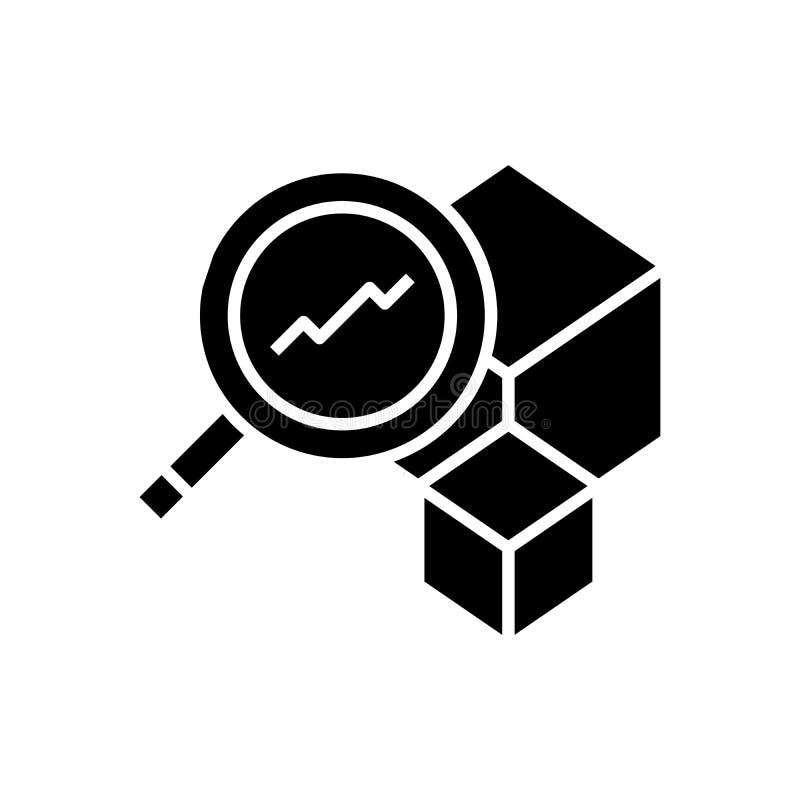 Blocks Search Black Icon, Concept Illustration, Vector Flat Symbol ...