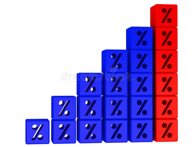 Blocks with Sign of Percent Stock Illustration - Illustration of money ...