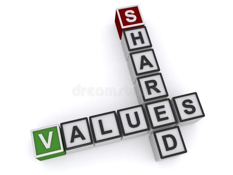 Shared Values Business Diagram Stock Illustration - Illustration of ...