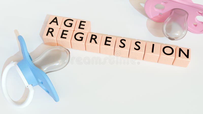 The Blocks Spelling the Word "age Regression" and Baby Pacifier Stock ...