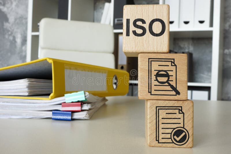 Blocks Symbolizing ISO Certification. Representing Quality Standards ...