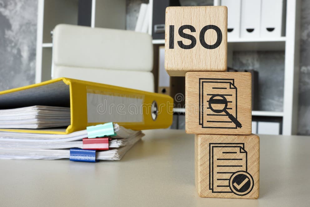 Blocks Symbolizing ISO Certification. Representing Quality Standards ...