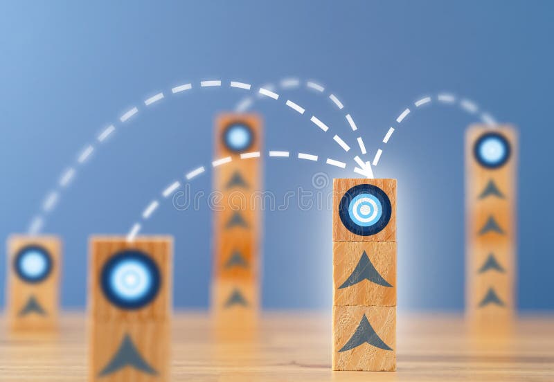 Blocks with Target Icon Linked To Eachother As a Symbol of Consensus ...