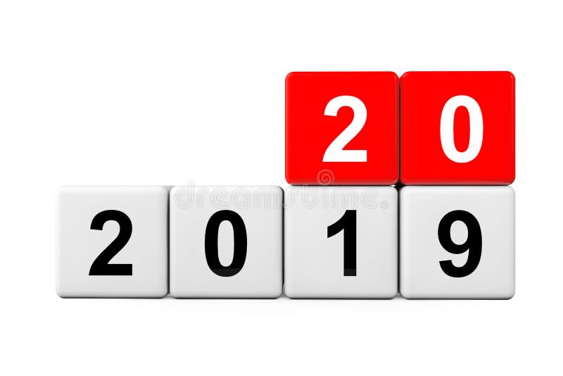 Blocks with the Transition from Year 2017 To 2018. 3d Rendering Stock ...