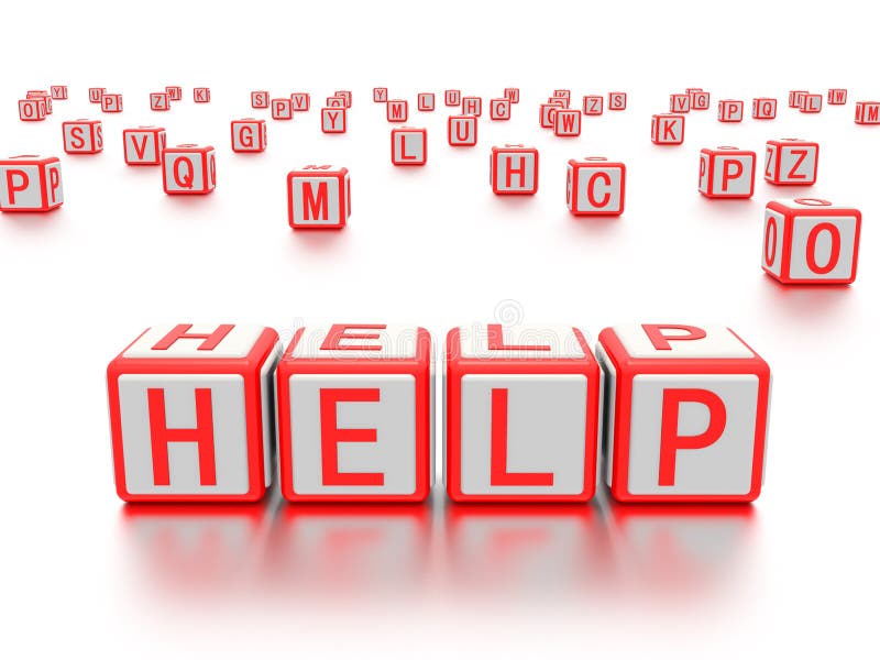 Blocks with the Word Help Written on it. Stock Illustration ...