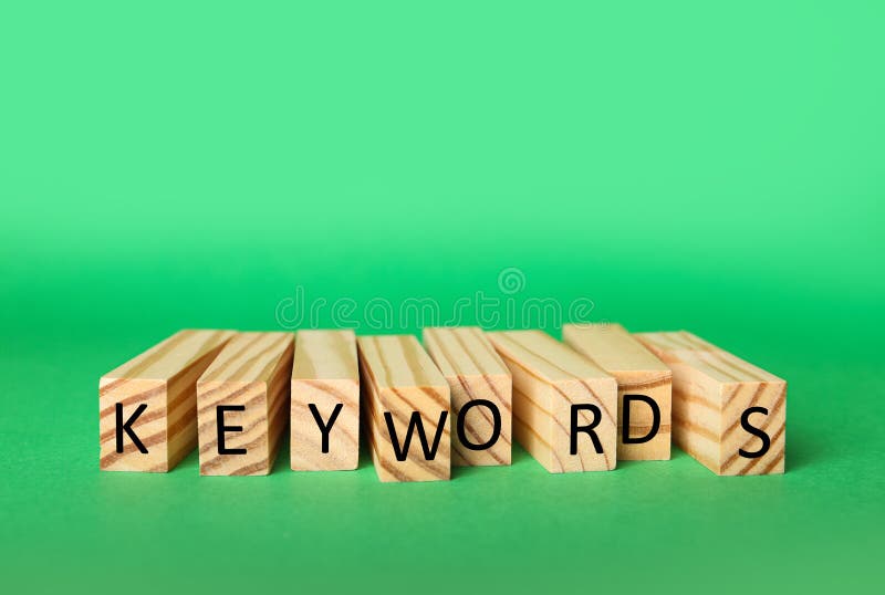 Blocks with Word KEYWORDS on Green Background Stock Photo - Image of ...