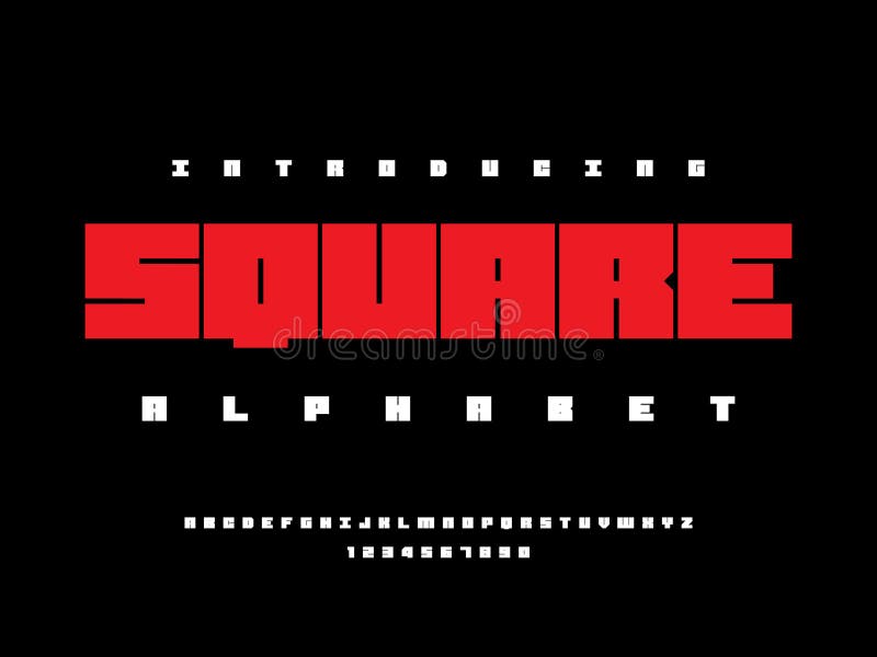 Blocky alphabet stock vector. Illustration of number - 357061715