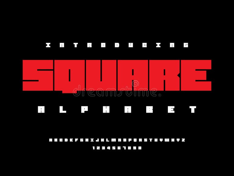 Blocky alphabet stock vector. Illustration of number - 357061715