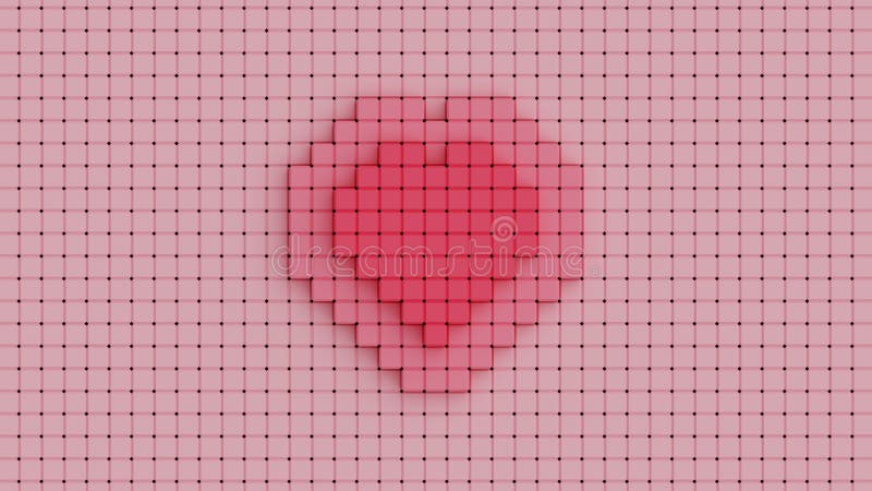 Blocky heart wallpaper stock illustration. Illustration of orange ...