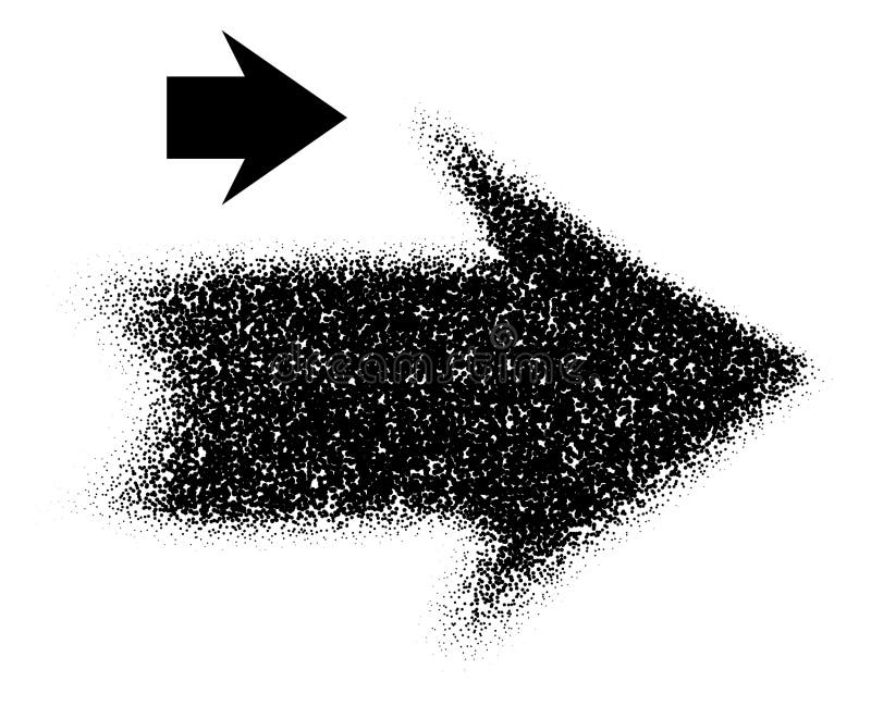 Blocky Right Arrow in Dot Art and Solid Style Stock Vector ...