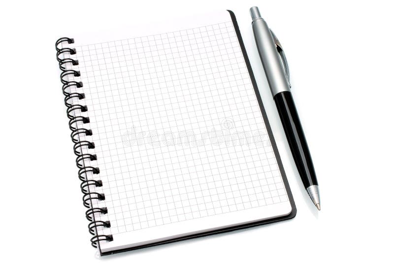 Bloco De Notas Com Pena De Esfera Em Um Fundo Branco Foto de Stock ...