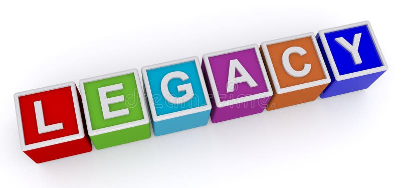 Bloco de palavra legado ilustração stock. Ilustração de mesa - 181489618