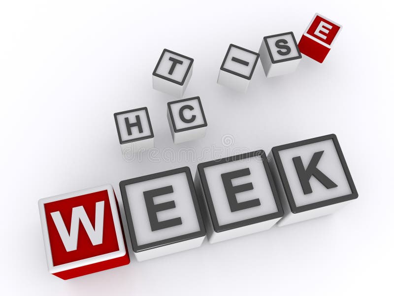 Bloco De Palavras Da Semana Em Branco Ilustração Stock - Ilustração de ...