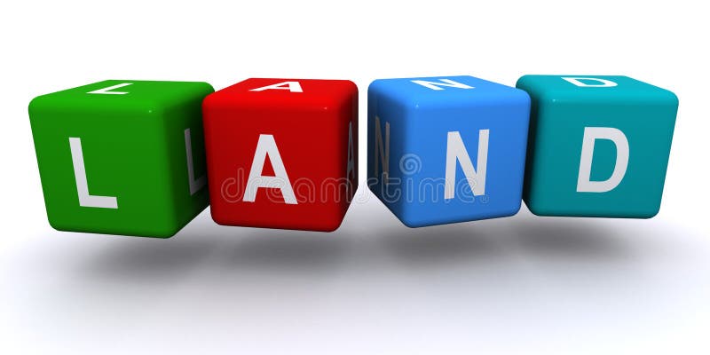 Bloco land word em branco ilustração stock. Ilustração de campo - 268355767