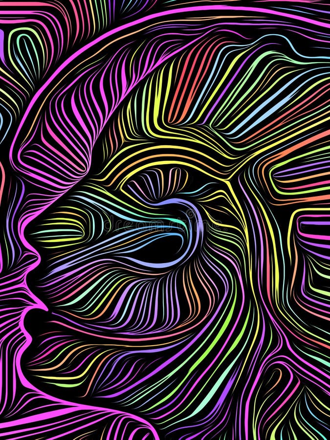 Bloco Xilogrfico Da Espiral Da Mente Ilustração Stock Ilustração De